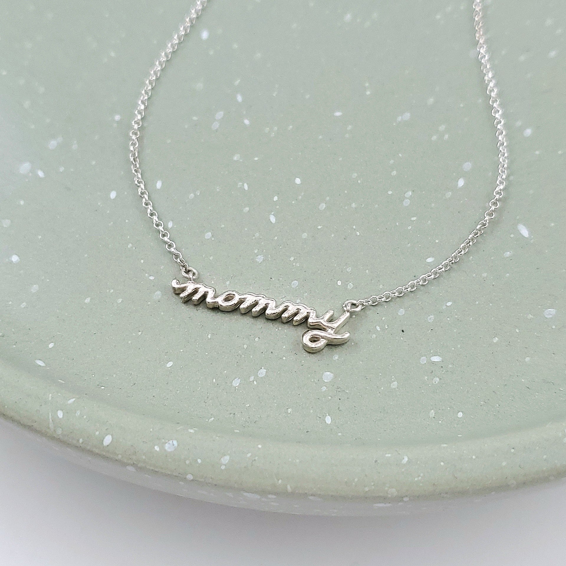 Cursive Mommy Necklace – Sterling Silver Sentimental Jewelry | Alloyed ...